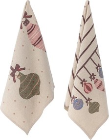 Bavlněné utěrky v sadě 2 ks s vánočním motivem 71x45 cm Ornamentia – Bloomingville