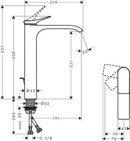 HANSGROHE Umyvadlová baterie s výpustí kartáčovaný bronz / CoolStart /