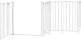 Zábrana pro psy s dvířky skládací 8 panelů bílá 640 cm topol 3155734