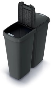 Odpadkový koš DUO černý, 50 l, černá