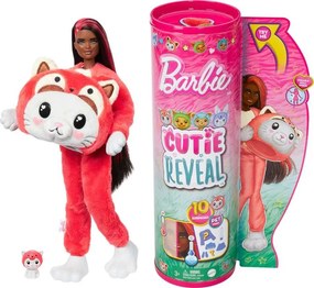 Panenka barbie cutie reveal barbie v kostýmu - kotě v červeném kostýmu pandy