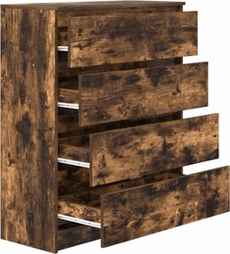 Příborník kouřový dub 80x35x99 cm kompozitní dřevo 3328484