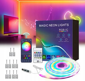5M 5V Bluetooth Rgb Elastický Led Neonový Pásek S Infračerveným Dálkovým Ovládáním