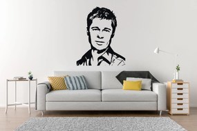 Lepy.cz Samolepka na zeď Brad Pitt Velikost (šířka x výška): 40x48cm, Barevná varianta: Bílá