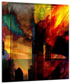Obraz - Barevná abstrakce města (30x30 cm)