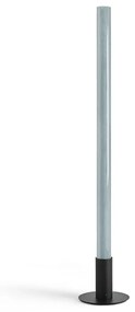 Minimalistická stojací lampa ve tvaru válce Estela Floor  Válcová stojací lampa z ručně foukaného skla, dřeva a kovu Estela Floor Dekor: Mořská modř