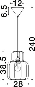 Matně bílé látkové závěsné svítidlo ø 28 cm Delina – Nova Luce