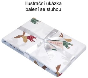 SCANquilt povlečení KLASIK SOFT elgar bíločervenozelená 140 x 200/70 x 90 cm