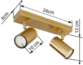 Globo 57911-2GO - Bodové svítidlo ROBBY 2xGU10/35W/230V zlatá