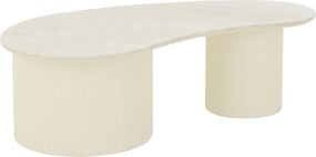 Bílý konferenční stůl s mramorovou deskou Marble - 121*59*37 cm