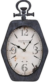 Černé antik nástěnné hodiny Grand Hotel – 23*6,5*40 / 1*AA