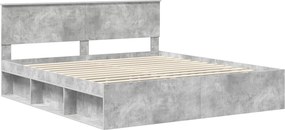 Rám postele s čelo Beton 180 x 200 cm Masivní borové dřevo 3410567