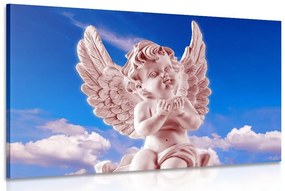 Obraz růžový pečlivý andílek na nebi - 120x80 cm