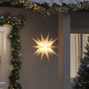 Svítící vánoční hvězda s LED skládací bílá 57 cm - Default Title