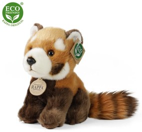 Plyšová panda červená sedící 18 cm ECO-FRIENDLY