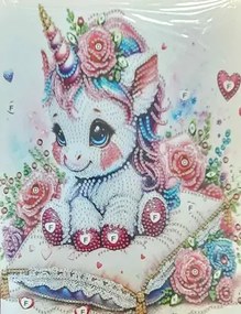 NORIMPEX Diamantové malování Květinový jednorožec / 23x30 cm