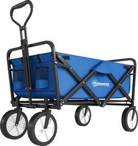 Outsunny Skládací zahradní vozík 360° Transportní vozík Plážový vozík s ocelovým rámem Oxford 93 x 49 x 75-100 cm | Aosom.de