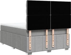 Box spring postel s matrací světle šedá 140 x 190 cm textil 3291670