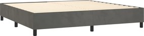 Box spring postel s matrací a LED tmavě šedá 200x200 cm samet 3139644