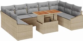 Sada zahradních pohovek 10 ks Beige a šedá 3349881