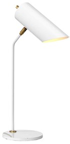 Stolní lampa Quinto, bílá/mosaz antická