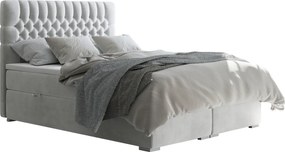 Tempo Kondela Čalouněná postel FONDA 180x200, s úložným prostorem, světle šedá