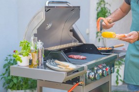 Plynový gril CALIFORNIA BBQ, 4 hořáky, s redukčním ventilem, stříbrná Penta CZ