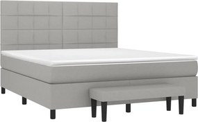 Box spring postel s matrací světle šedá 160 x 200 cm textil 3136605