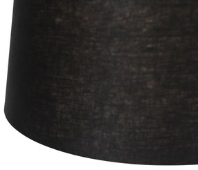 Závěsná lampa s lněnými odstíny černé 35 cm - ocel Blitz II