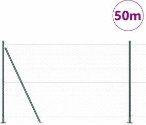 Hexagonální plot s betonovým základem 50 x 1,6 m Zelená 3353571