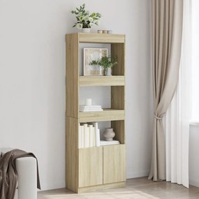 Skříň highboard dub sonoma 63 x 33 x 180 cm kompozitní dřevo