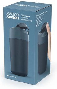 Tmavě modro-antracitový cestovní hrnek 450 ml Sipp – Joseph Joseph