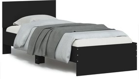 vidaXL Rám postele s čelem 90 x 200 cm kompozitní dřevo [838624] Barva: Černá