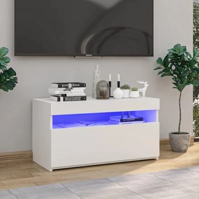 TV skříňka s LED osvětlením bílá 75 x 35 x 40 cm