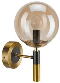 Lamkur Nástěnné svítidlo ROLLO 1xE14/5W/230V zlatá/kouřová béžová KM-1.218/ZŁOTY/E14