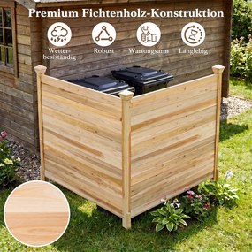 Costway Soukromý plot 2 díly zahradní plot z jedlového dřeva – 119 × 119 cm
