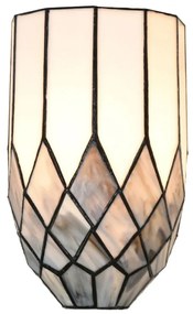 Nástěnná lampa Tiffany Krisoijn šedá v art deco stylu – 18x27 cm