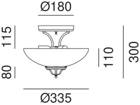 Il Fanale Rustikální stropní svítidlo COUNTRY ø 335 mm