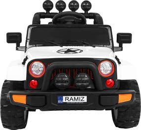 Ramiz Dětské terénní auto Full Time 4WD bílé na dálkové ovládání + pohon 4x4 + LED audio + úložný prostor