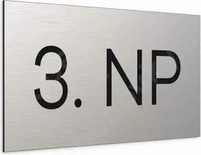 ACCEPT Označení podlaží "3. NP" - stříbrná tabulka - černý popis