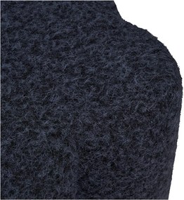 Tmavě modrý taburet z textilie bouclé Durban – House Nordic