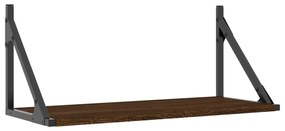 Nástěnné police 2 ks hnědý dub 60x25x25,5 cm kompozitní dřevo