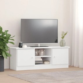 TV skříňka ALTA bílá 112 x 35 x 41 cm masivní borové dřevo