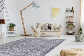 Dywany Łuszczów, Kusový koberec Sion Sisal Ornament 2832 blue/pink/ecru – na ven i na doma, 140x190, šedá, chodba / předsíň