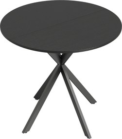 HOMCOM kulatý jídelní stůl 80 cm, industriální s křížovými ocelovými nohami, pro 2 osoby, černý