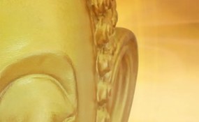 Malvis ® Obraz zlatý Buddha Velikost: 150x75 cm
