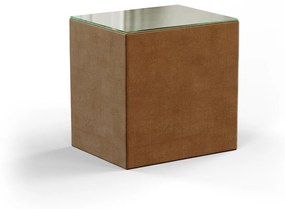 Materasso Noční stolek CUBE ROZMĚR: (š/v/h) 50 x 50 x 40 cm - SE SKLEM