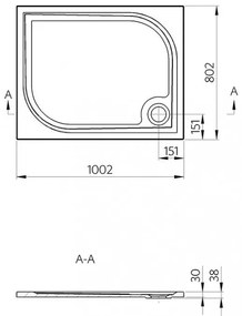 ARTTEC Sprchový kout obdélníkový SMARAGD 100 x 80 x 198 cm čiré sklo s vaničkou z litého mramoru LINEA PAN04681