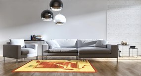 Berfin Dywany, Kusový koberec Adora 7052 V (Vizon), 160x220, oranžová, chodba / předsíň