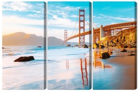 Vícedílný obraz Golden Gate Bridge V San Franciscu Nedostatek Nedostatek Přírodní plátno 120x80
